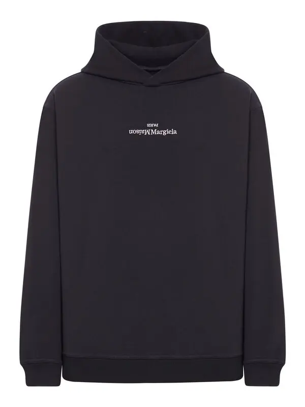 MAISON MARGIELA Oversized Black Cotton Sweatshirt
