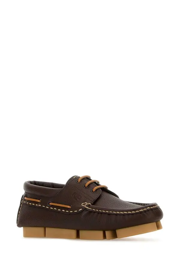 Fendi Leather Deck Loafers