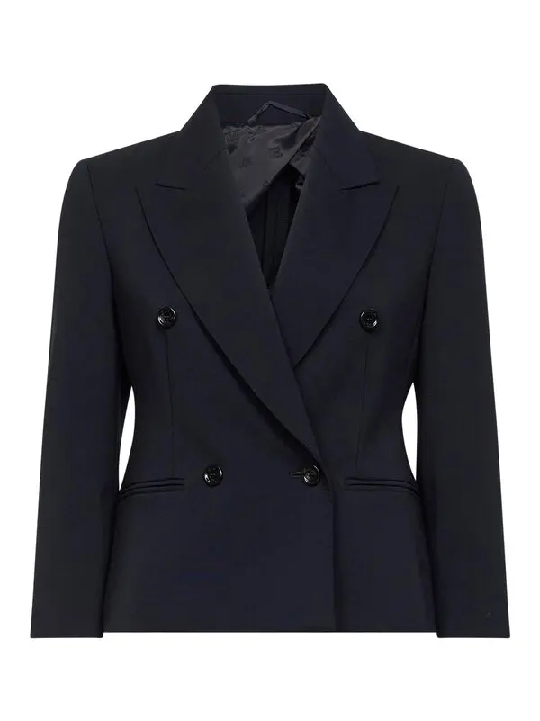 Max Mara Stretch Canvas Cropped Blazer - Multicolor
