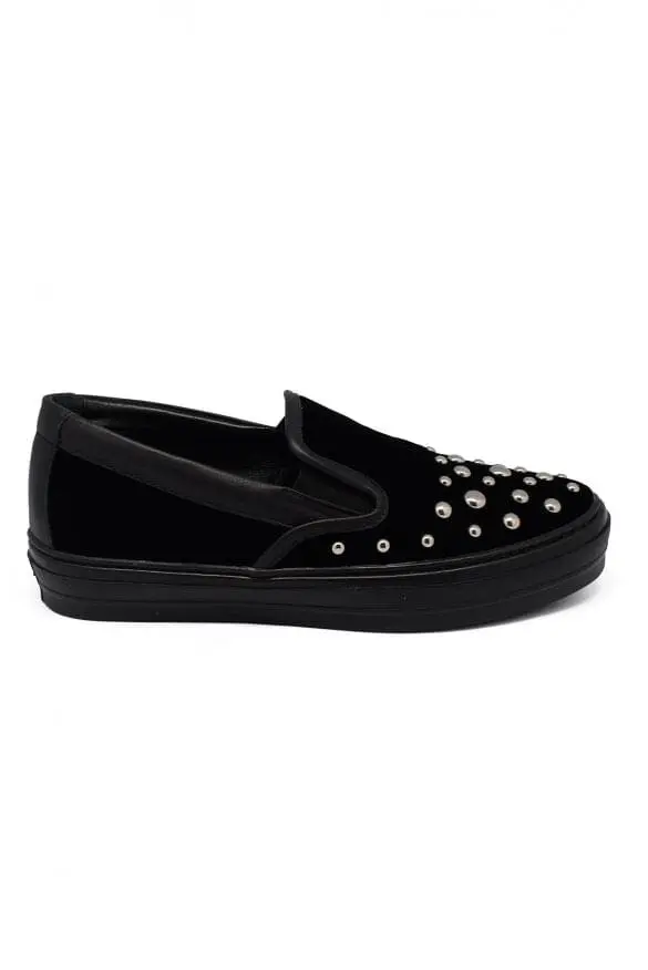 FERRAGAMO Velvet Slip-on - Black