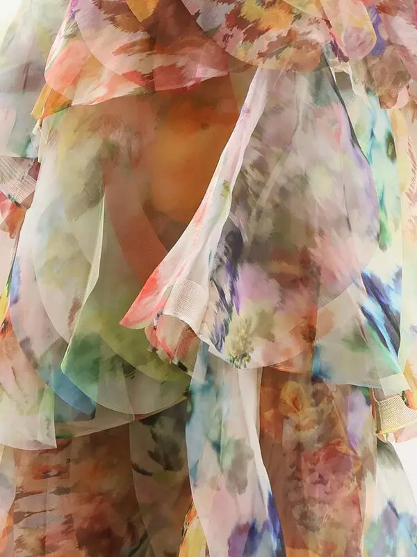 Zimmermann Luna Fanned Maxi Skirt - Multicolor