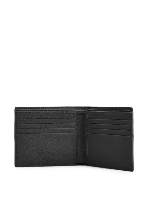 TOD'S Bi-fold Leather Wallet - Black