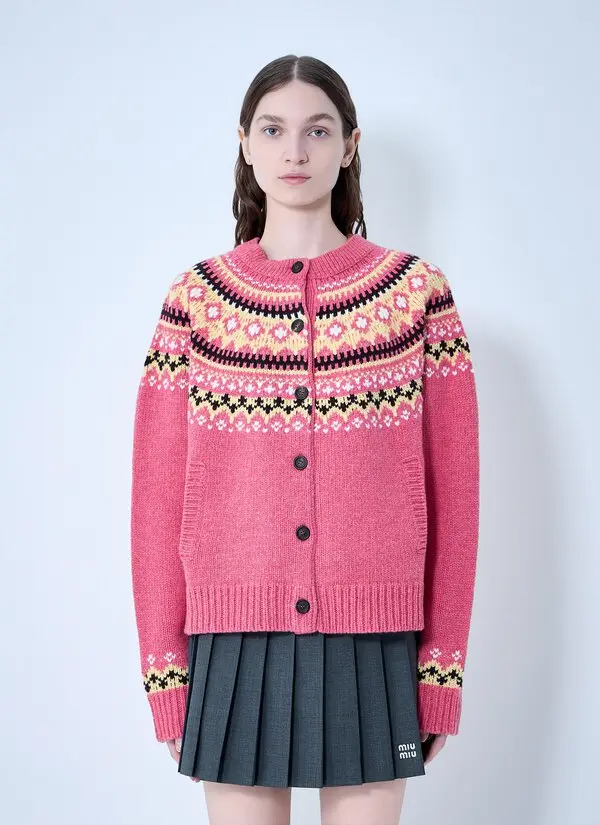 Miu Miu Wool Cardigan - Pink