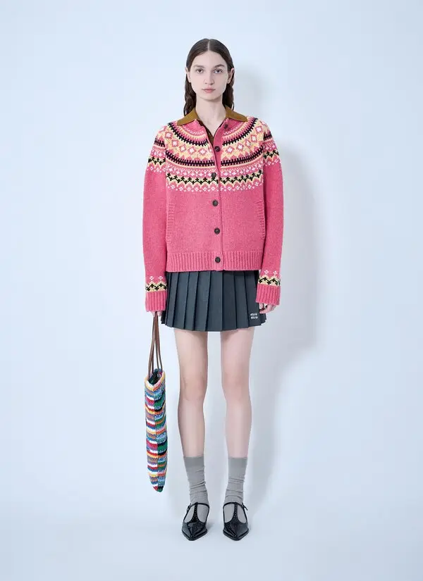 Miu Miu Wool Cardigan - Pink