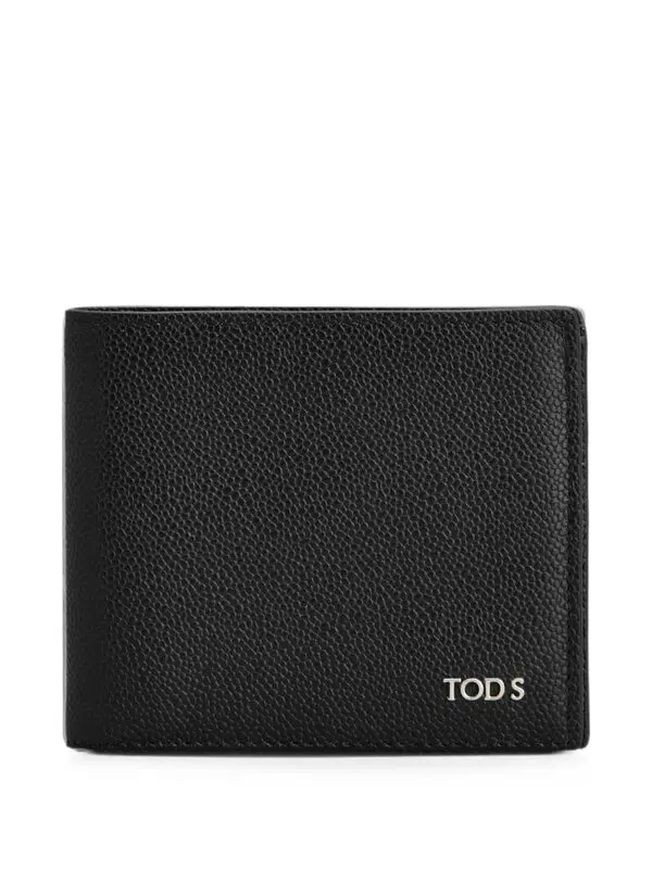 TOD'S Leather Bi-fold Wallet - Black