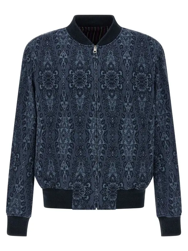 Etro Jacquard Bomber Jacket - Blue