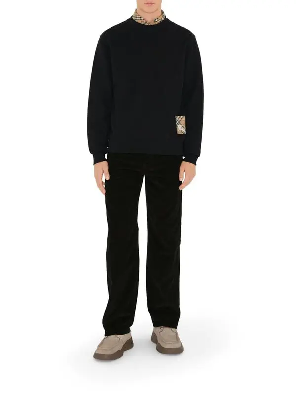 Burberry Cotton Sweatshirt With Check Application