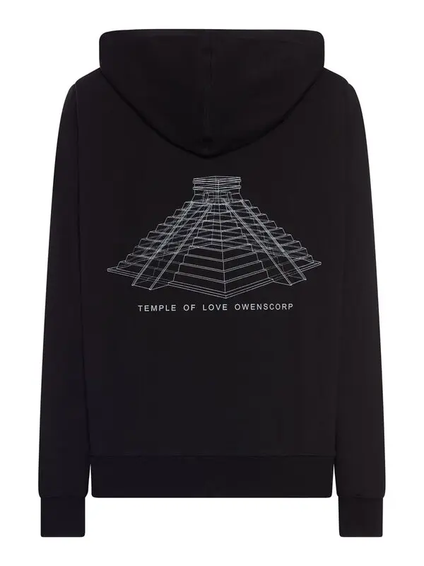 Rick Owens Cotton Hoodie With Graphic Print