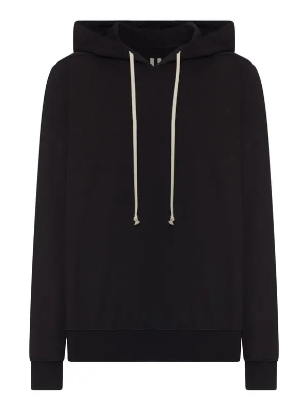 Rick Owens Cotton Hoodie With Graphic Print - Black