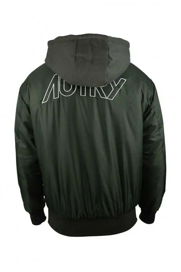 AUTRY Nylon Hooded Bomber Jacket - Green