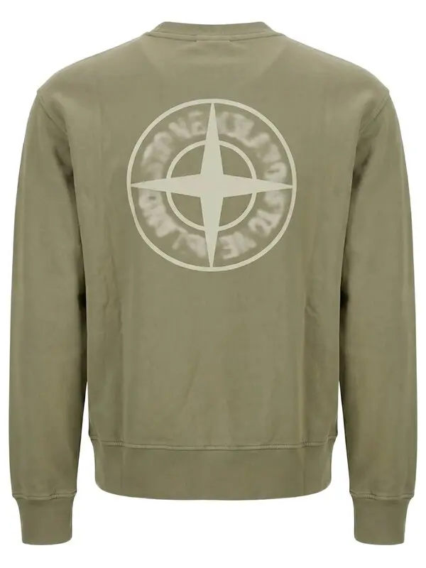 Stone Island Oversized-fit Crewneck Sweatshirt With `blurred Compass` Print