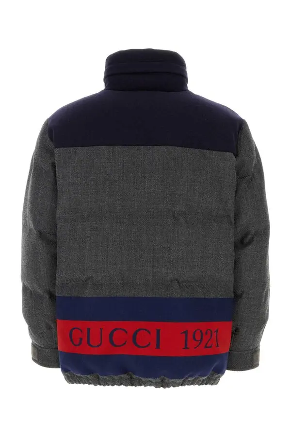 Gucci Dark Grey Wool Blend Down Jacket