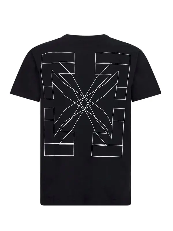 Off-White Black Cotton Jersey Slim-fit Printed T-shirt