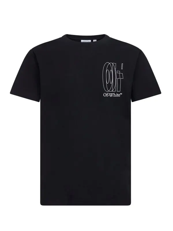 Off-White Black Cotton Jersey Slim-fit Printed T-shirt - Multicolor