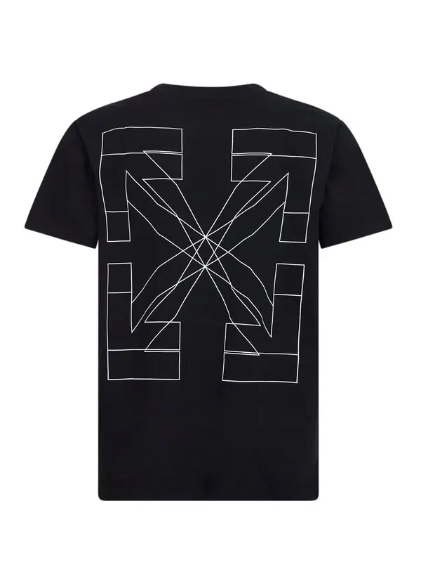Off-White Black Cotton Jersey Slim-fit Printed T-shirt - Multicolor
