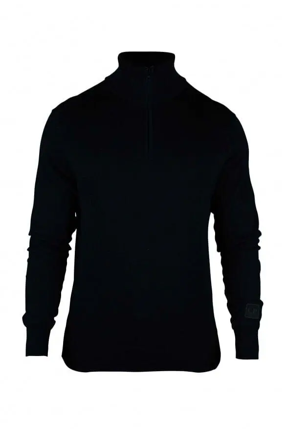 C.P. COMPANY Collection High Collar Fine Knit Sweater - Blue