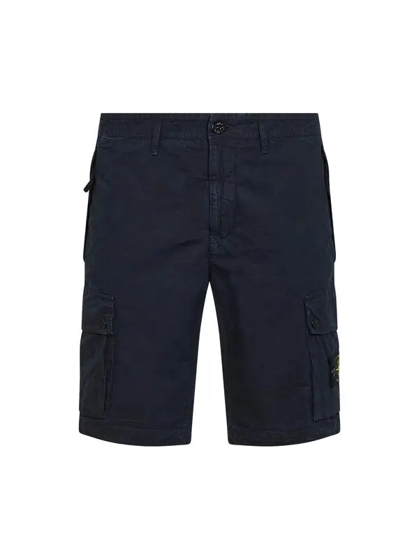 Stone Island Organic Cotton Twill Cargo Bermuda Shorts - Multicolor