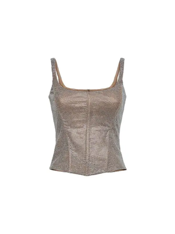 Giuseppe Di Morabito Silver Crystal Bustier Top - Multicolor