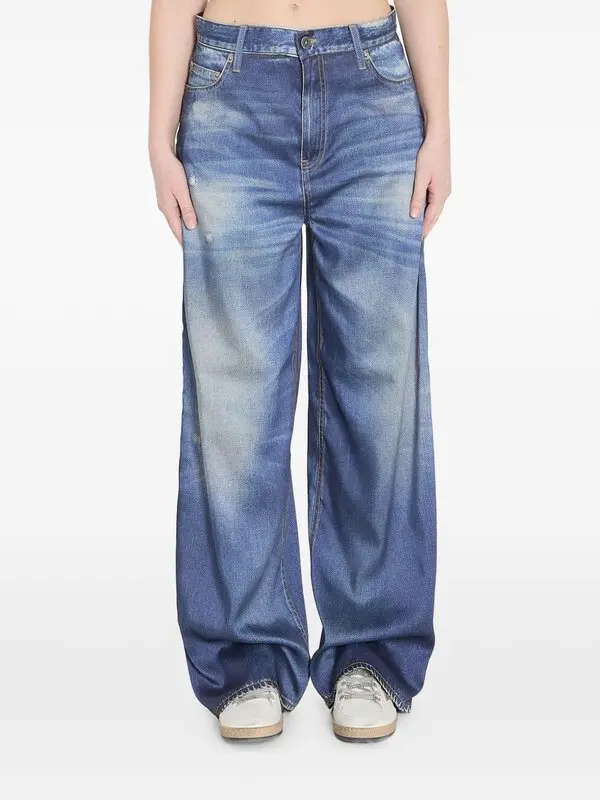 GOLDEN GOOSE Wide Leg Boyfriend Denim Jeans - Multicolor