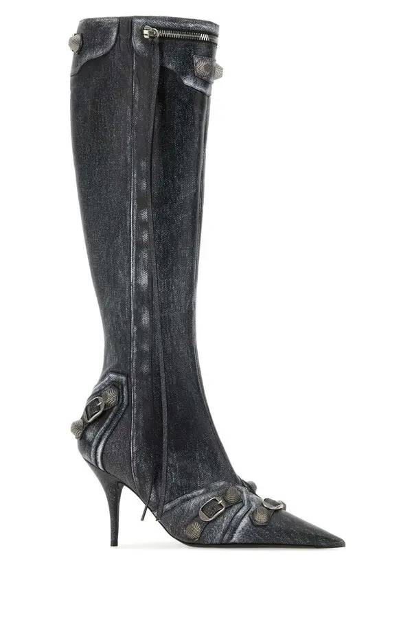 Balenciaga Printed Nappa Leather Cagole Boots