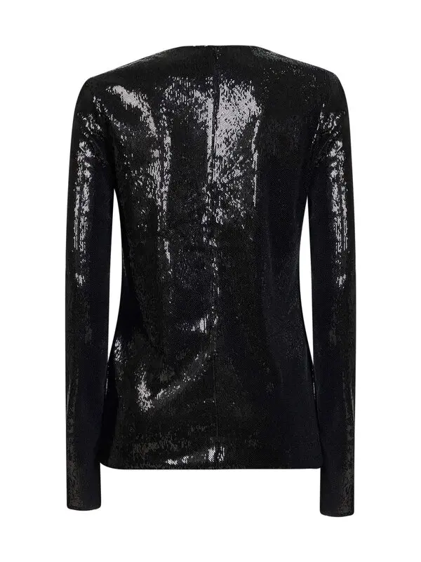 TOTEME Black Sequin Long-sleeved Top