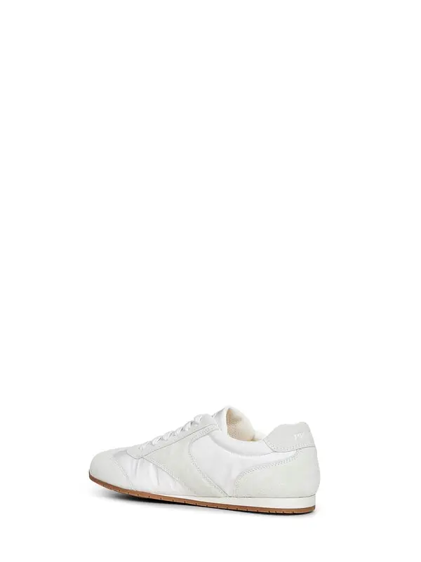 Prada Calzature White Re-nylon And Suede Sneakers