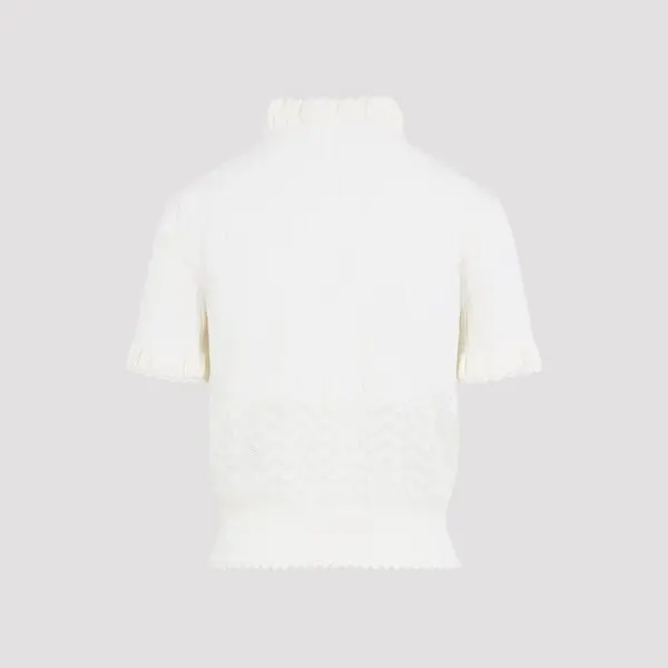 Alexander McQueen Pointelle Knit Lace Top - Multicolor