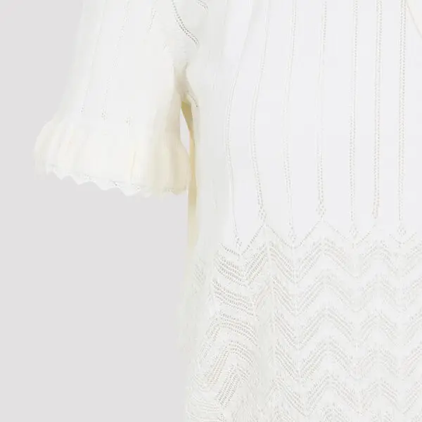 Alexander McQueen Pointelle Knit Lace Top - Multicolor