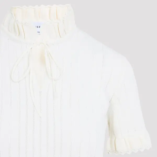 Alexander McQueen Pointelle Knit Lace Top - Multicolor