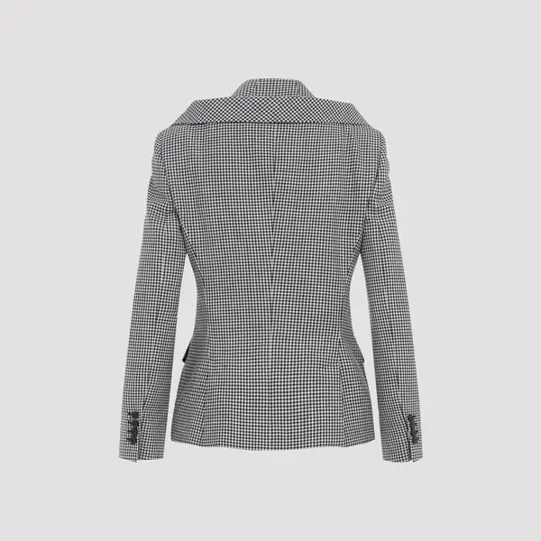 Alexander McQueen Gingham Check Single-breasted Harness Jacket - Black