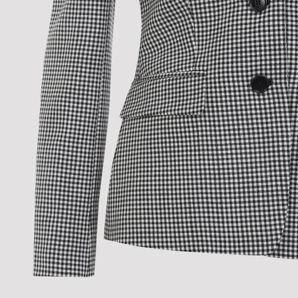 Alexander McQueen Gingham Check Single-breasted Harness Jacket - Black
