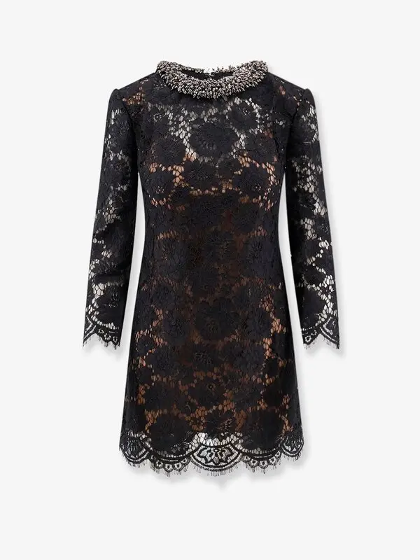 SELF-PORTRAIT Lace Mini Dress - Black