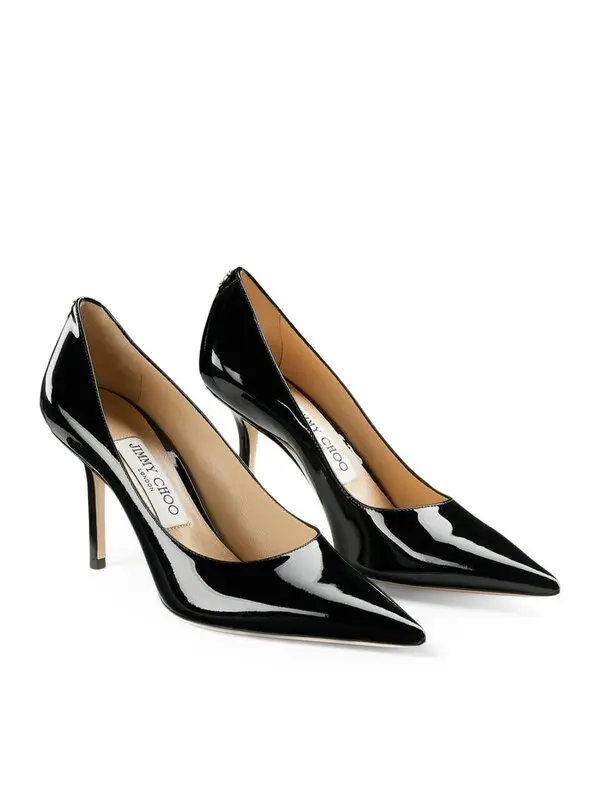 JIMMY CHOO Patent Leather Decollete With Jc Logo - Black