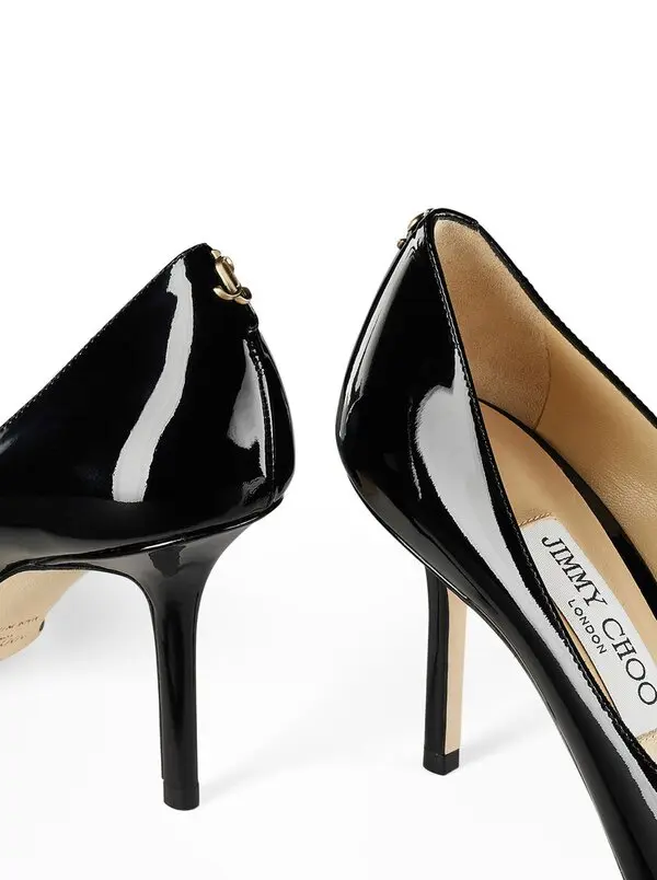 JIMMY CHOO Patent Leather Decollete With Jc Logo - Black