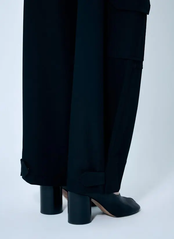 GANNI Solid Twill Suiting Cargo Pants