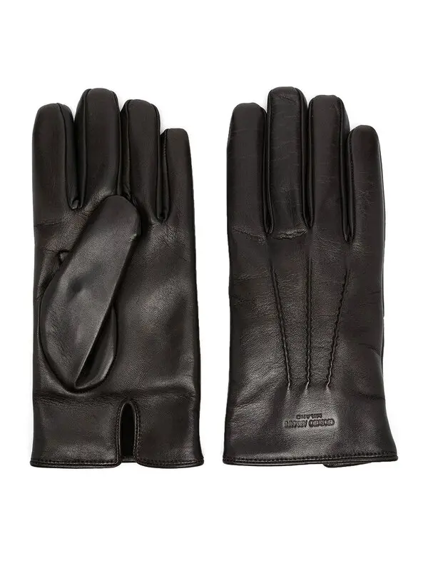 Giorgio Armani Nappa Leather Gloves - Brown