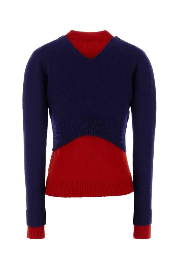 JIL SANDER Navy Wool Blend Sweater