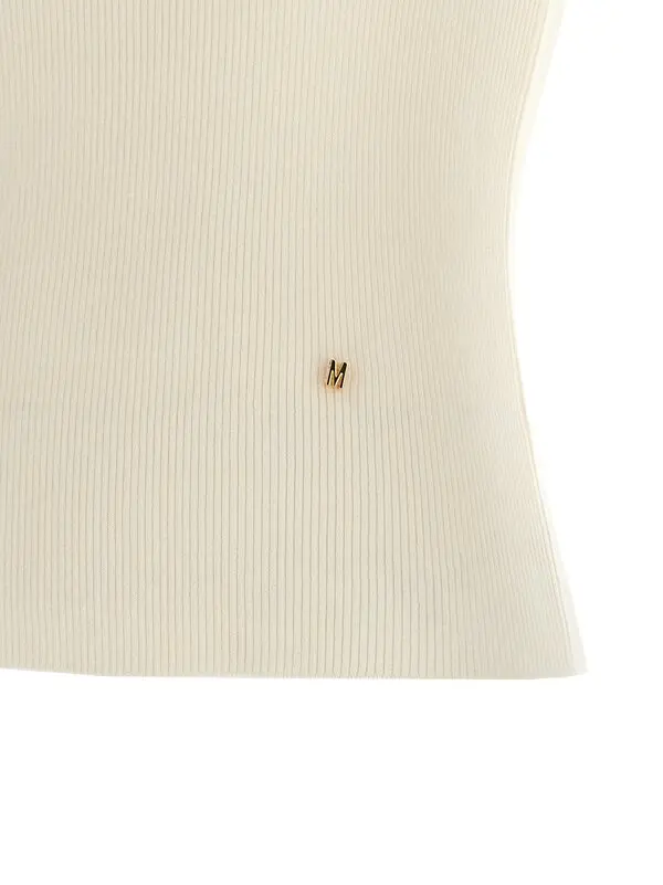Moschino Silk Blend Knit Top - White