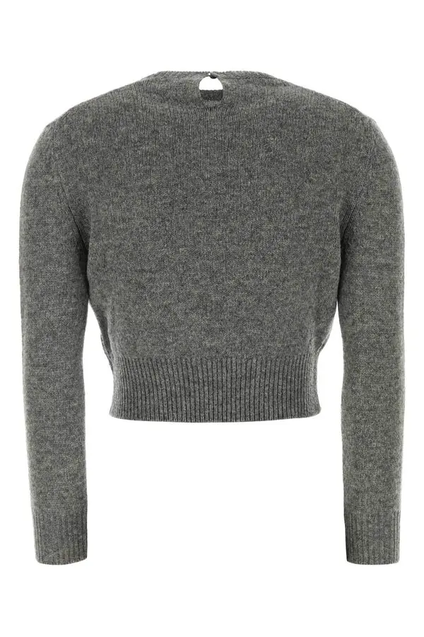 JIL SANDER Grey Wool Blend Sweater