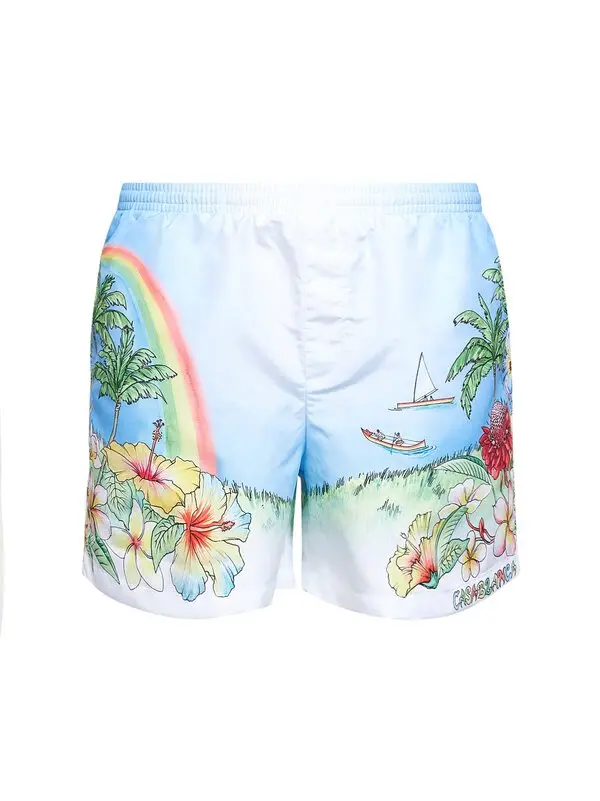 Casablanca Printed Technical Fabric Aloha Swim Shorts