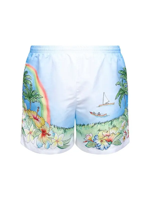 Casablanca Printed Technical Fabric Aloha Swim Shorts