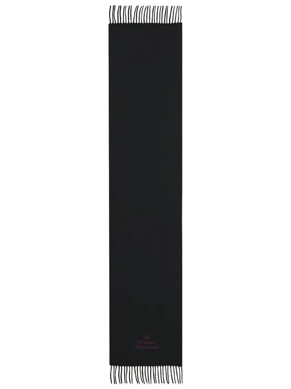 VIVIENNE WESTWOOD Embroidered Wool Scarf - Black