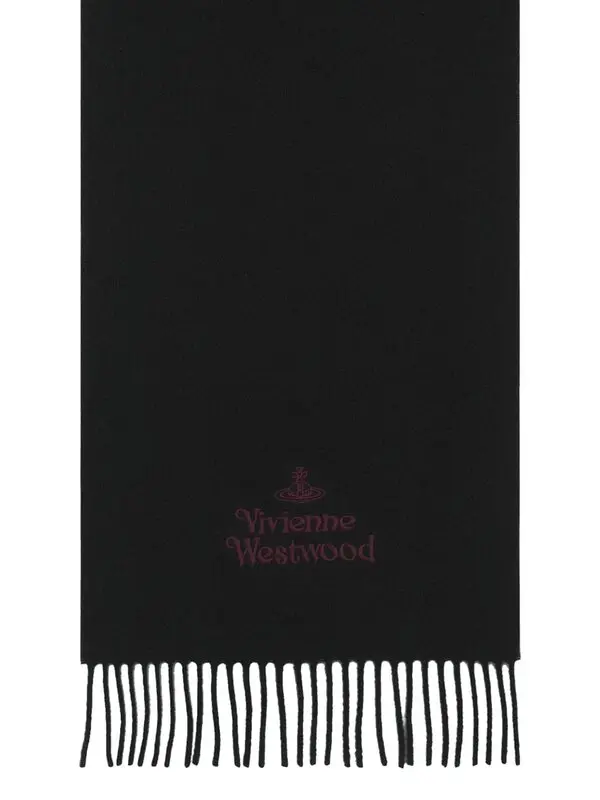 VIVIENNE WESTWOOD Sciarpa Embroidered In Lana - Black