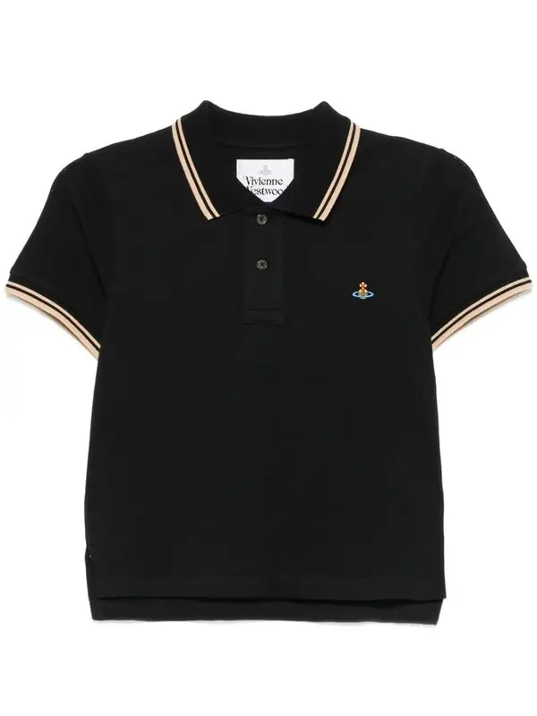 VIVIENNE WESTWOOD Mini Classic Polo Shirt With Orb Embroidery - Black