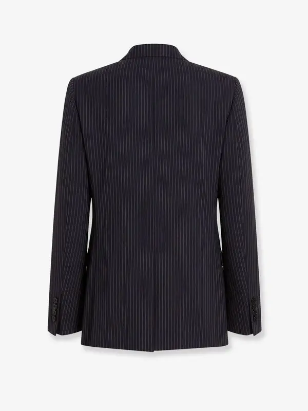 Dolce & Gabbana Martini Light Double-breasted Pinstriped Wool Blazer