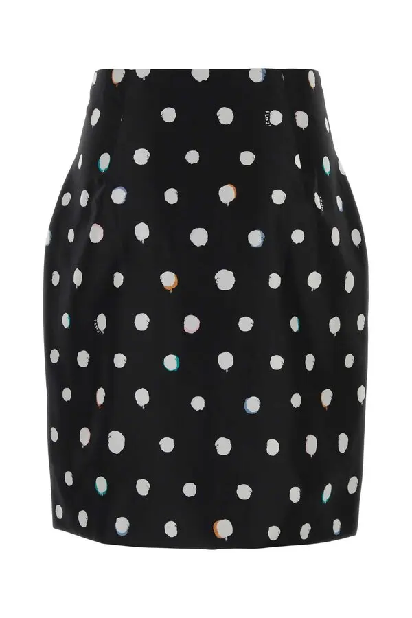 Fendi Printed Taffeta Skirt