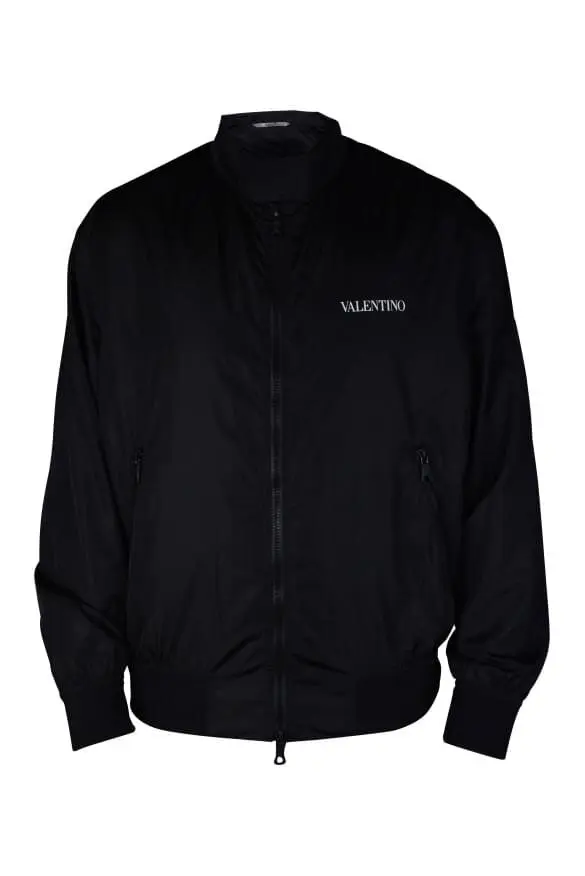 Valentino Garavani Nylon Bomber Jacket - Black