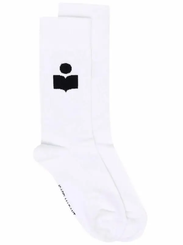 Isabel Marant Étoile Siloki Logo Socks - White