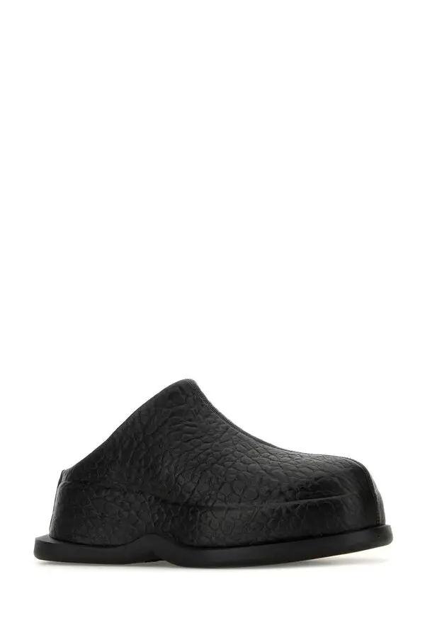 Alexander McQueen Leather Wave Slippers