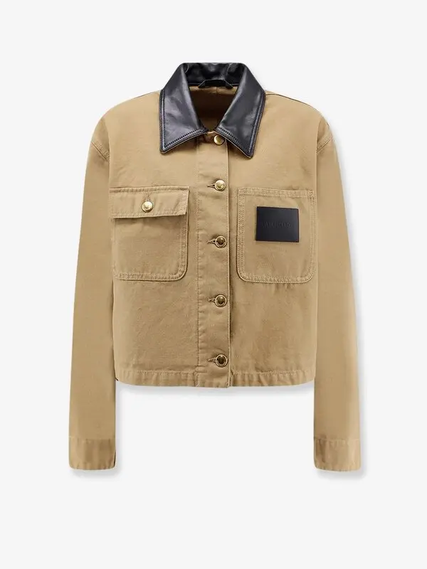 Balenciaga Workwear Cropped Canvas Jacket - Cream